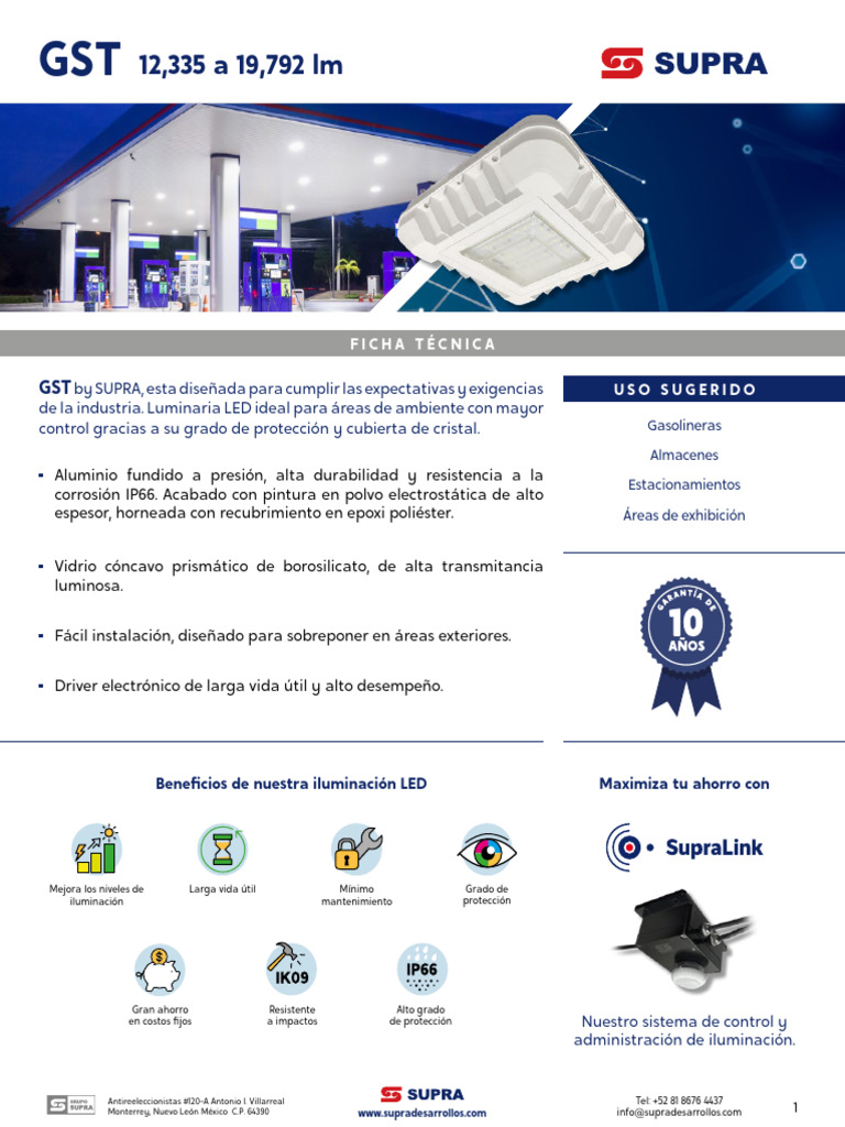 Luminaria Led Supra Gst-l19 | PDF | Diodo emisor de luz | Ligero