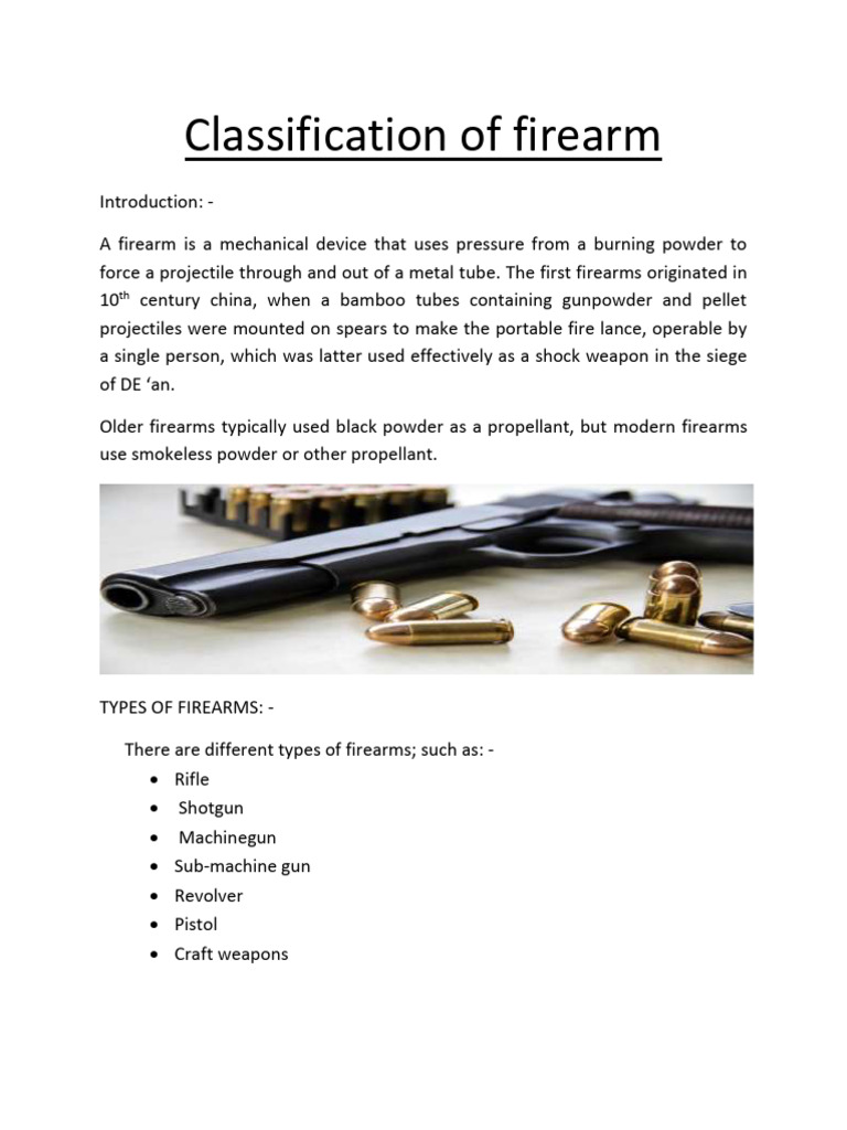 Classification of Firearms | PDF