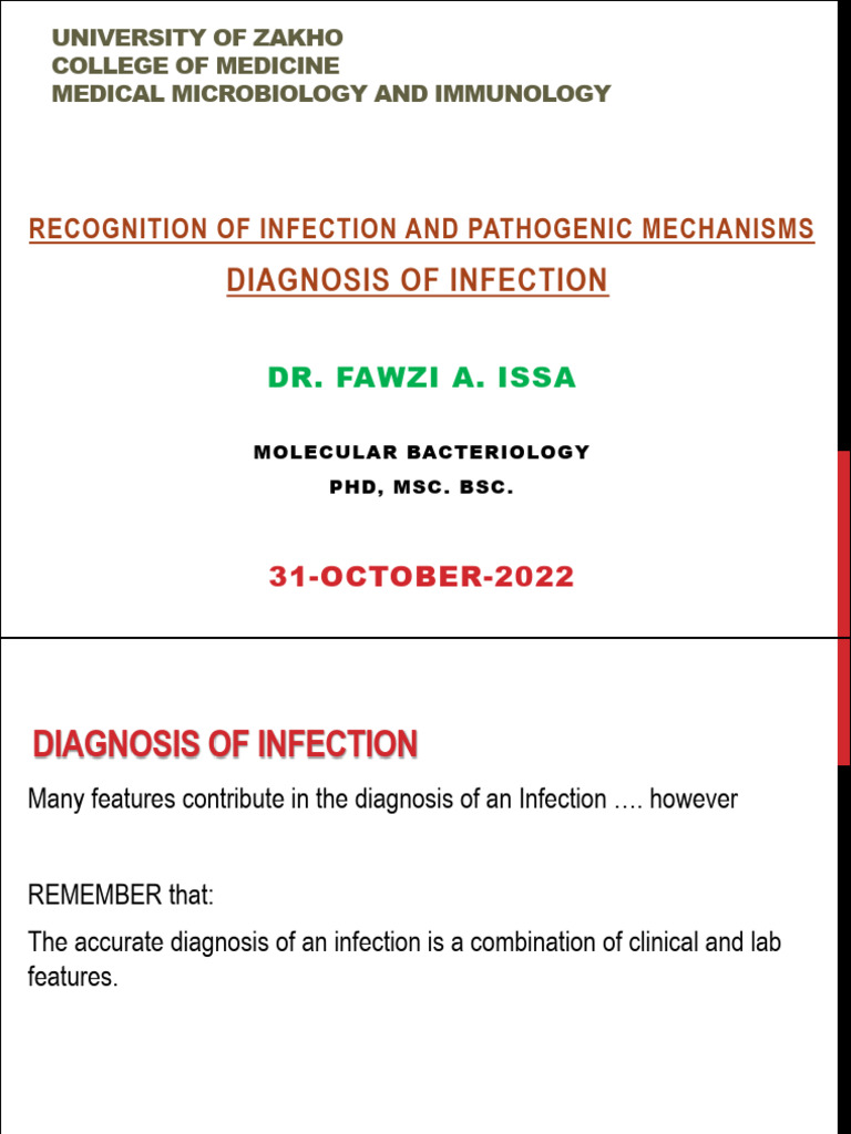 S8-L1 Diagnose of Infection | PDF | Infection | Serology