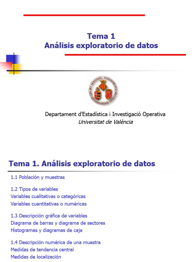 Tema 1. Analisis Exploratorio de Datos-2 | PDF | Histograma | Muestreo ...