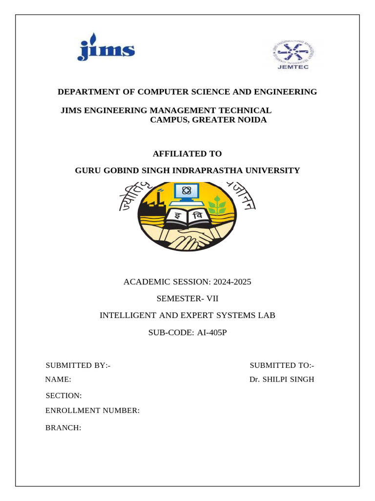 Intelligent and Expert Sys Lab File | PDF | Inference | Computer ...