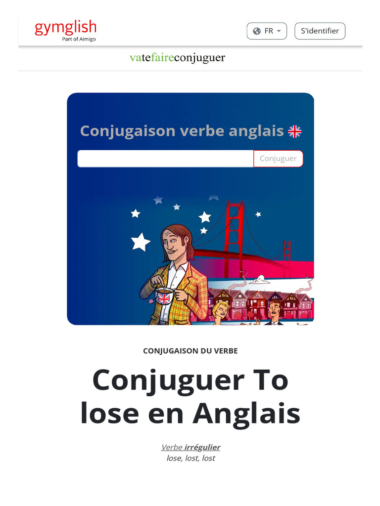 Conjugaison du verbe "lose" en anglais | PDF | French Conjugation ...