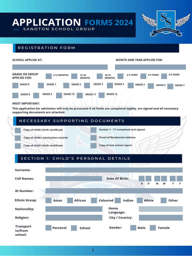 New Application Forms SSG | PDF