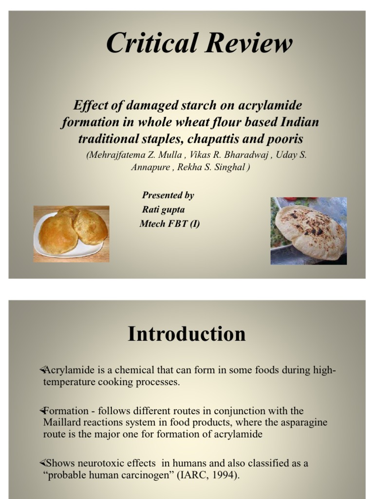 Effect of Damaged Starch on Acrylamide Formation in Whole Wheat Flour ...