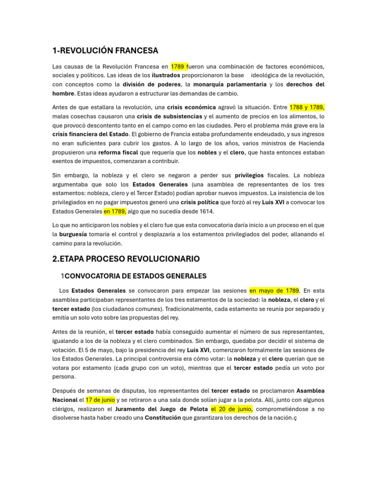 T3 Historia 1 Bachi | PDF | revolución Francesa | Maximilien Robespierre