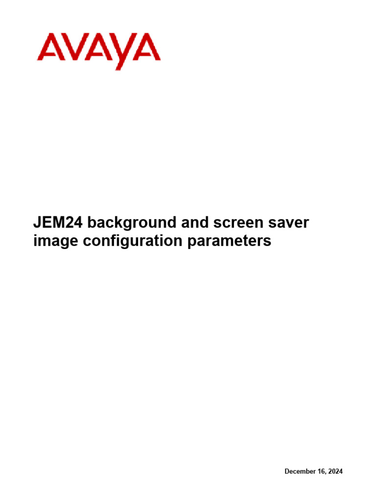 JEM24 Background and Screen Saver Image Configuration Parameters | PDF ...