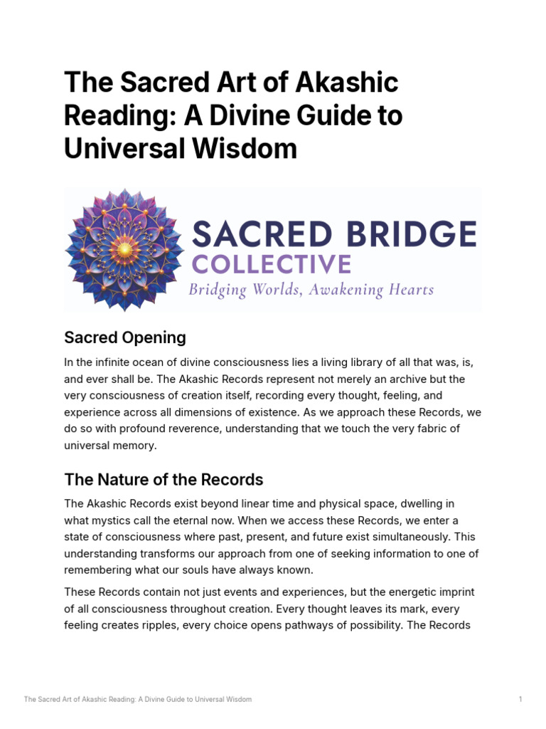 The Sacred Art of Akashic Reading A Divine Guide To Universal Wisdom ...