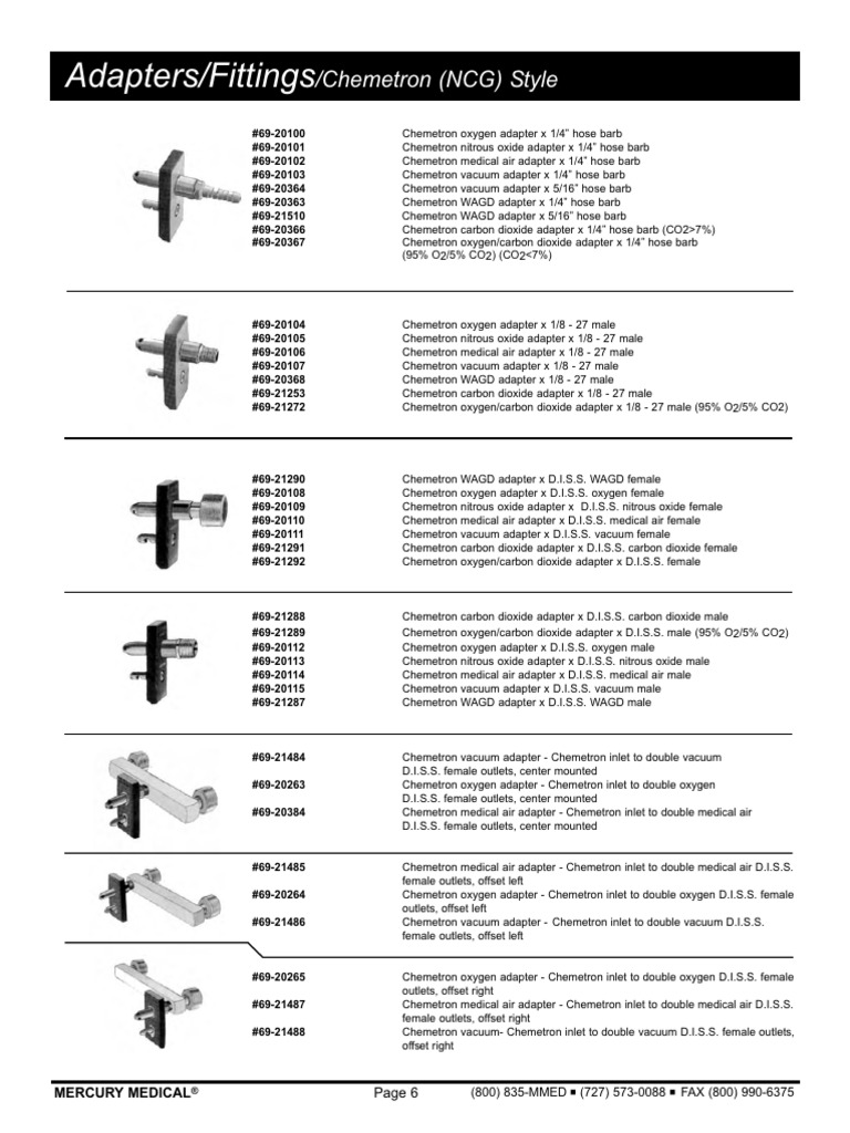 ADR Adapters Fittings | PDF | Oxide | Nitrogen