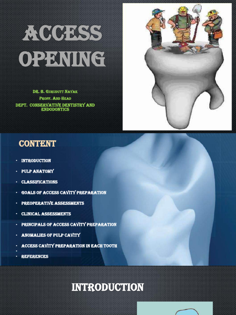 Access Opening | PDF | Tooth | Medical Specialties