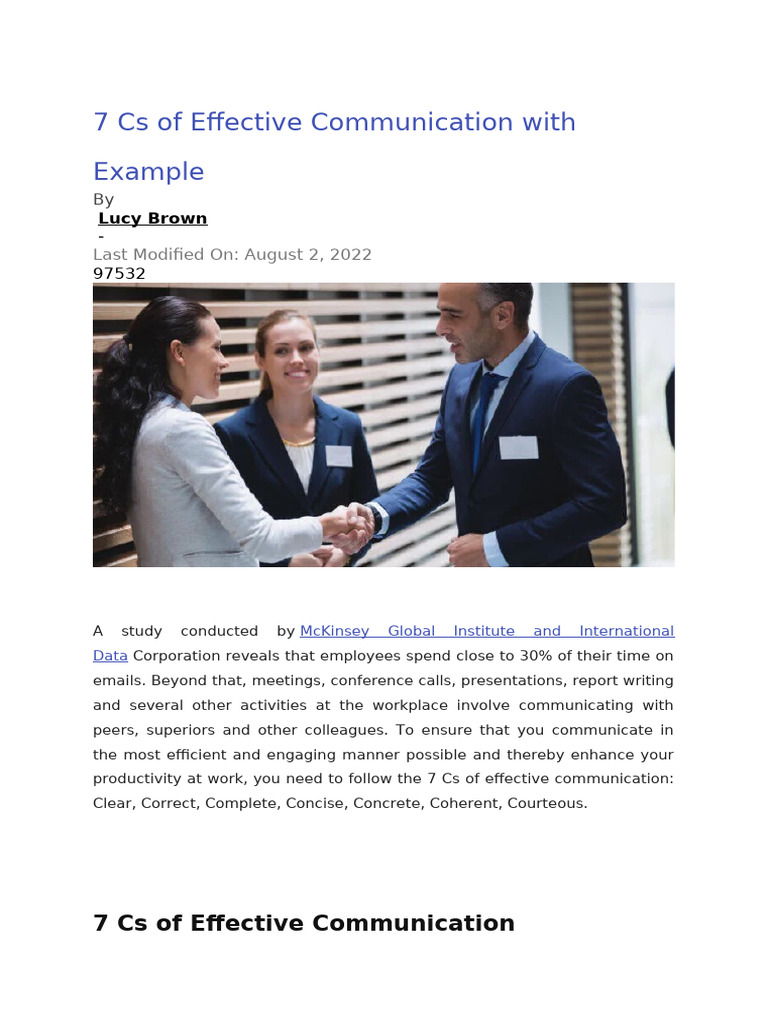 7 Cs of Effective Communication With Example | PDF | Communication