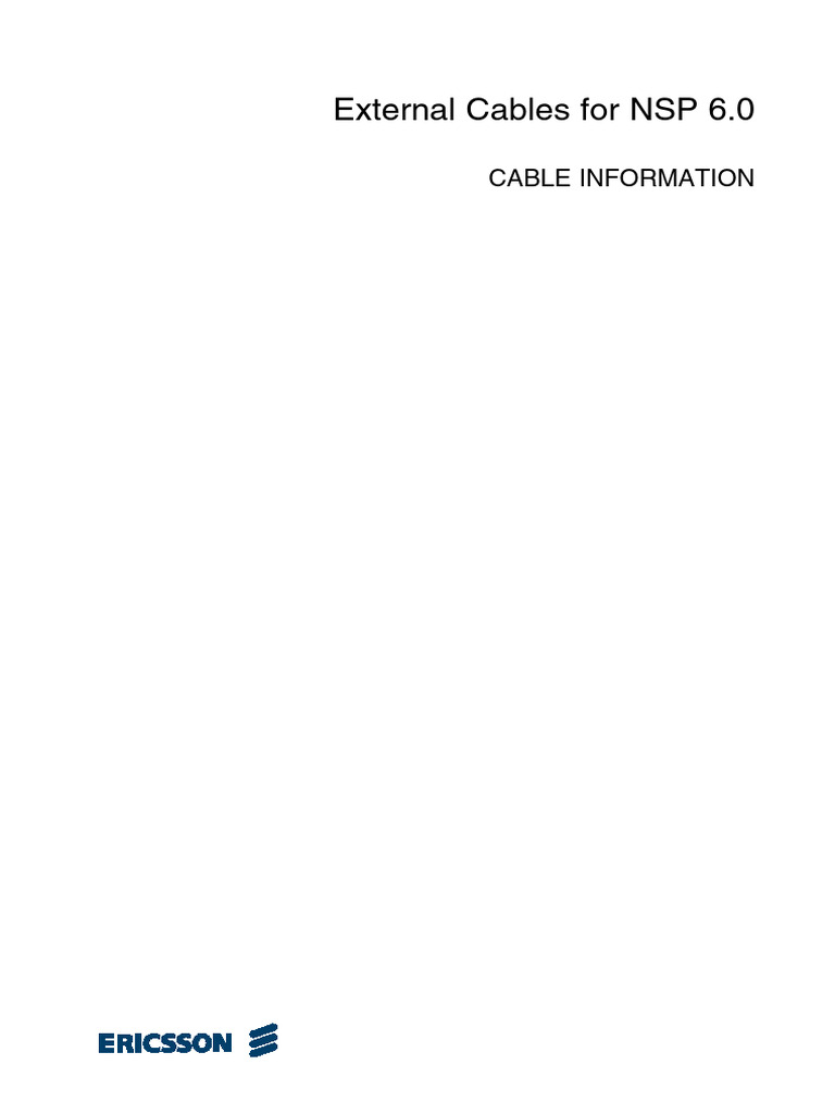 External Cables for NSP 6.0 Overview | PDF | Coaxial Cable ...