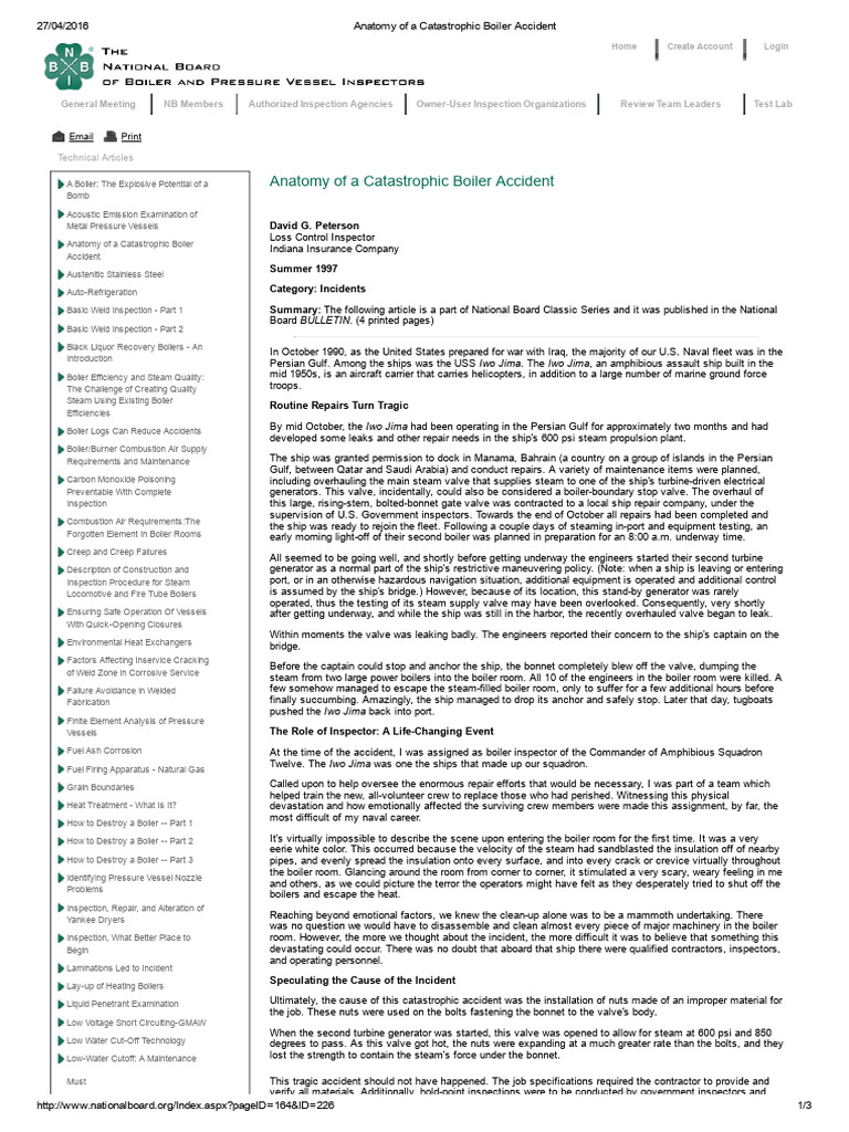 Catastrophic Boiler Accident Analysis | PDF | Boiler | Mechanical Engineering
