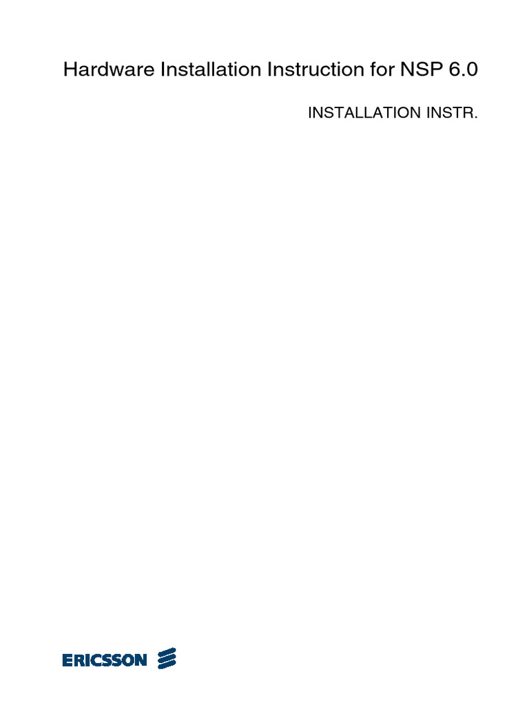 HW Installation Instruction NSP 6.0 | PDF | Manufactured Goods