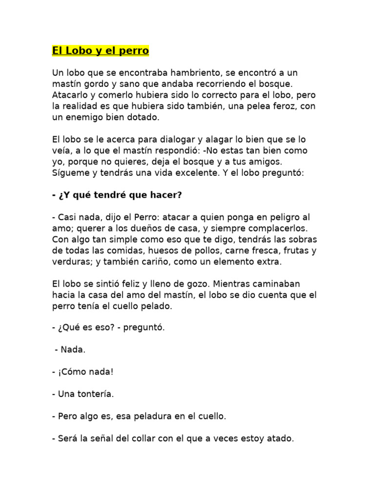 El Lobo y El Perro | PDF