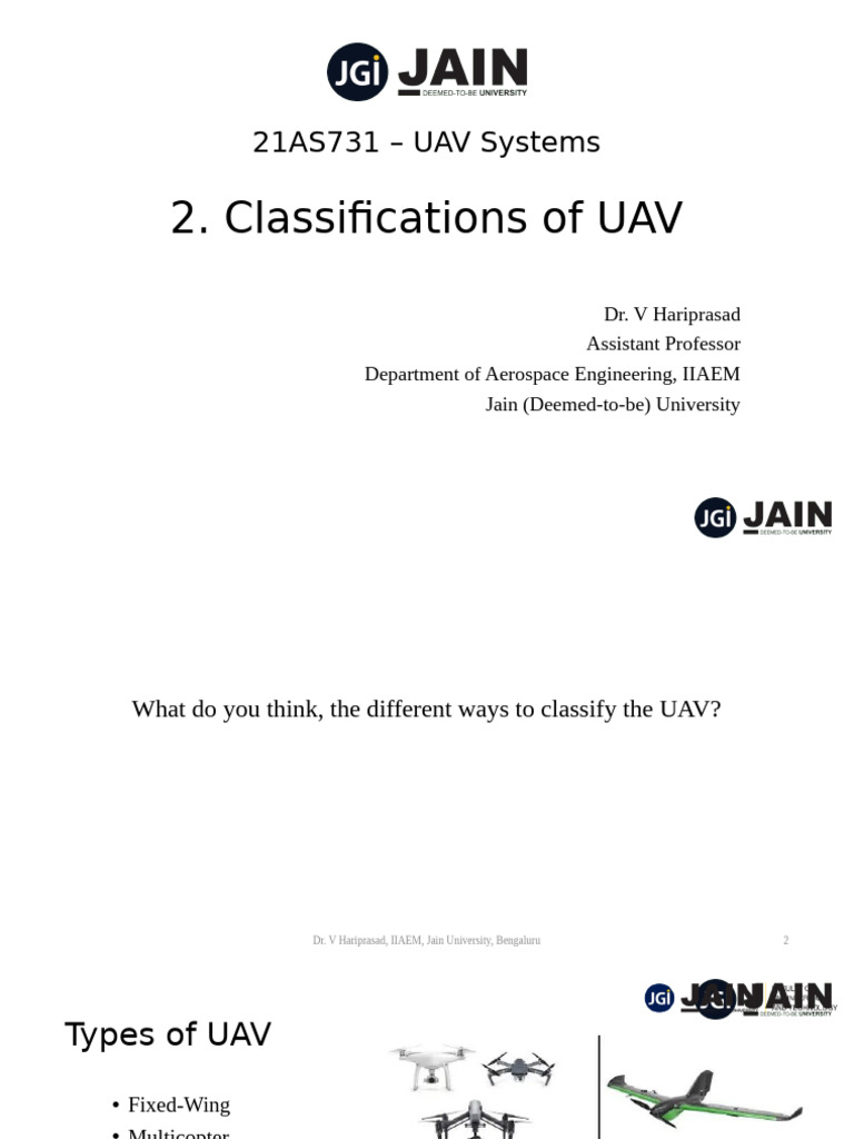 UAV Classification Overview | PDF | Unmanned Aerial Vehicle | Fixed ...