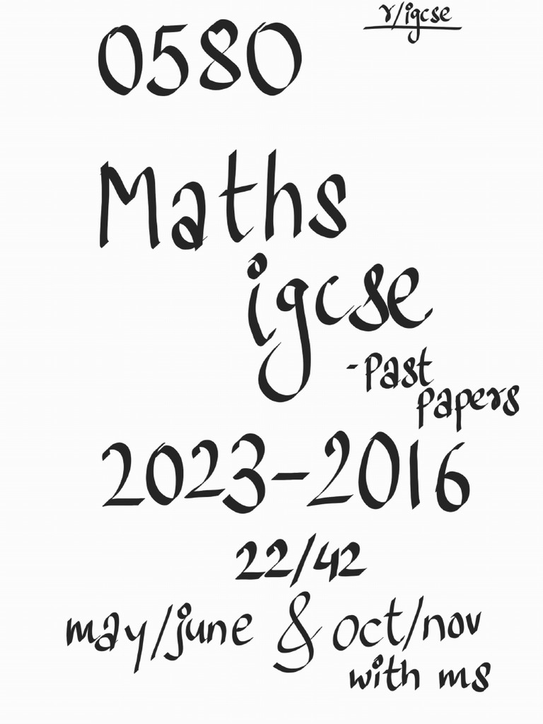 0580 Igcse Past Papers 2023-2016 | PDF | Mathematics