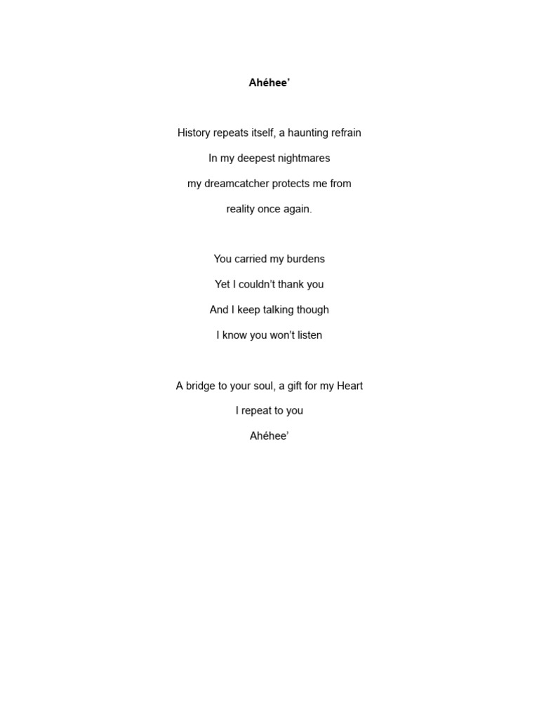 "Ahéhee’: A Poetic Reflection on Burdens" | PDF