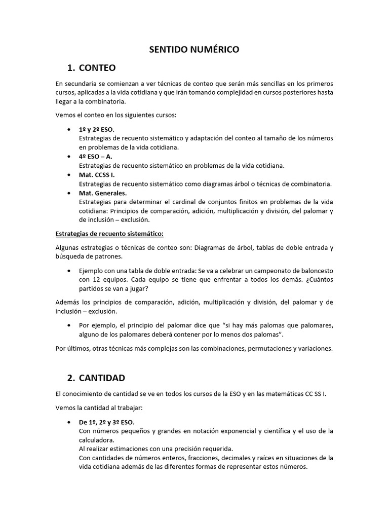 Sentido Numérico | PDF | Números | Número Real