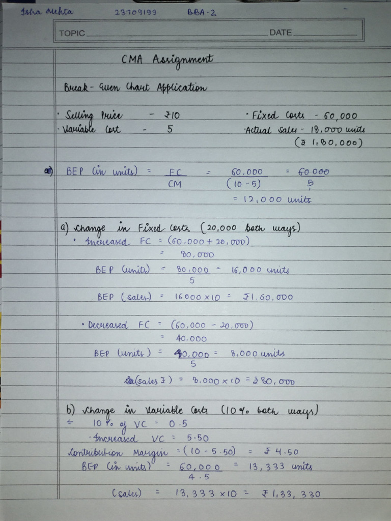 CMA Assignment | PDF