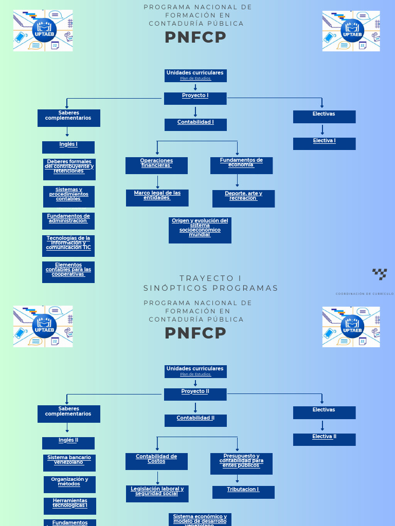 Sinopticos PNF Contaduria | PDF | Teneduría de libros | Plan de estudios