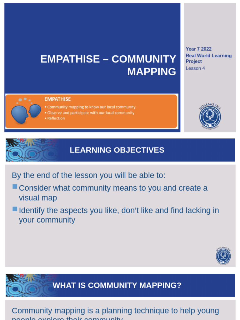 Year 7 Community Mapping Lesson | PDF