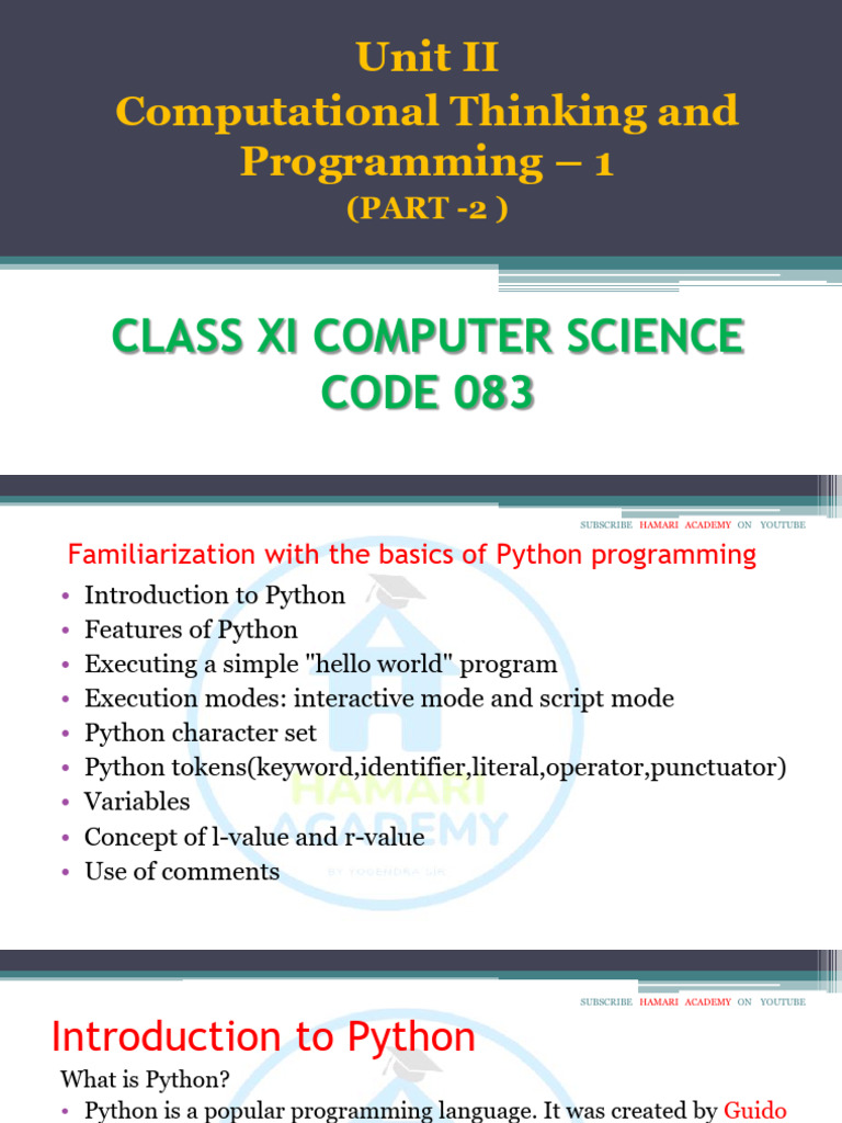 class_11cs_unit2_Computational_Thinking_and_Programming_–_1_Part (4) | PDF | Reserved Word ...