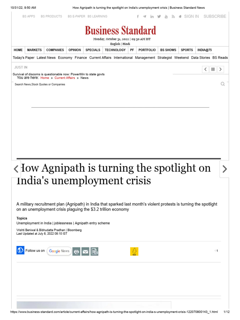Mod5 - Unemployment - 3 - How Agnipath Is Turning The Spotlight On India's Unemployment Crisis ...