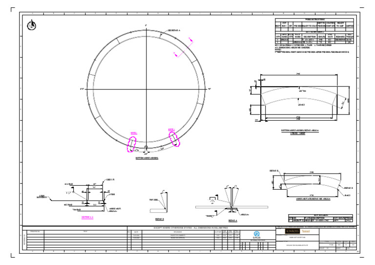 Annular Plate Drawing for Water Tank | PDF | Mechanical Engineering