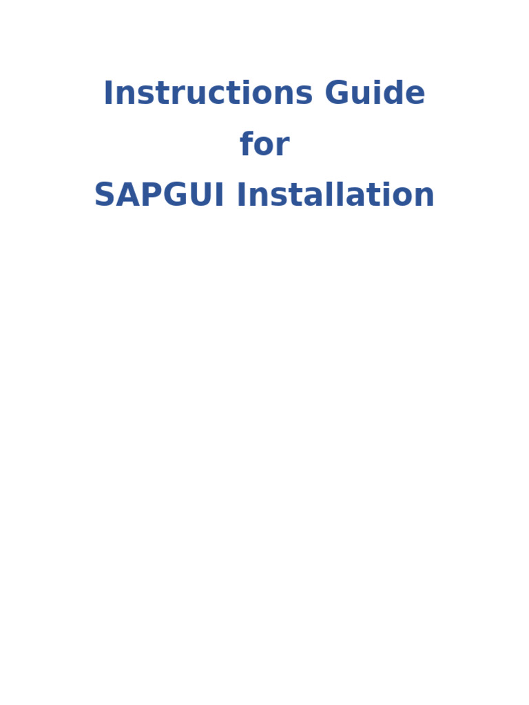 Instructions For SAPGUI Installation | PDF