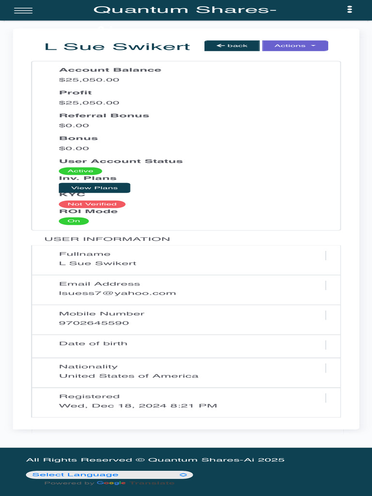 Quantum Shares-Ai Manage L Sue Swikert | PDF