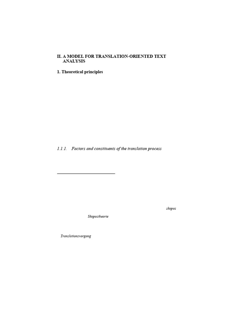 Caps. 1 y 2 Christiane Nord - Text Analysis in Translation (1991) | PDF ...