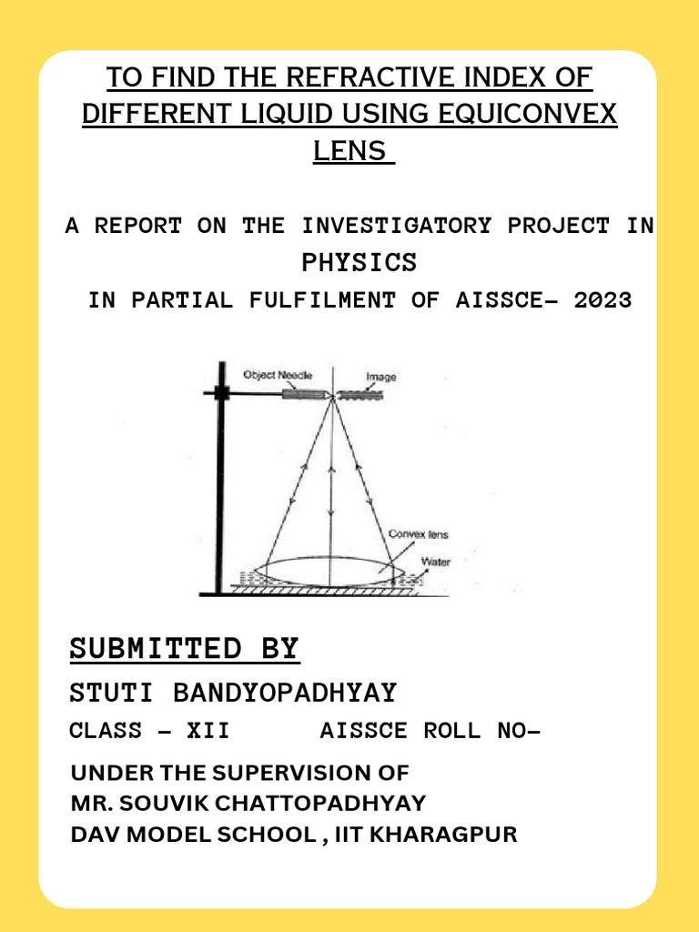 Physics Project Xii - 20231222 - 114405 - 0000 | PDF | Refractive Index | Optics