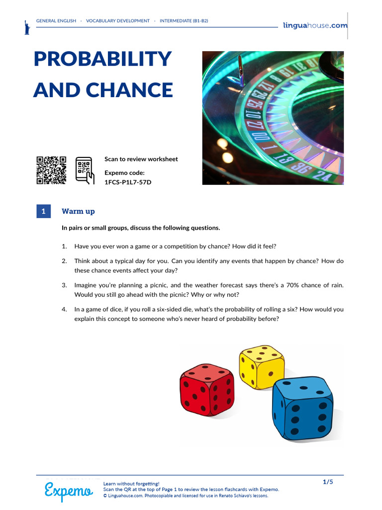 probability-and-chance-american-english-student-B1-B2 | PDF | English ...