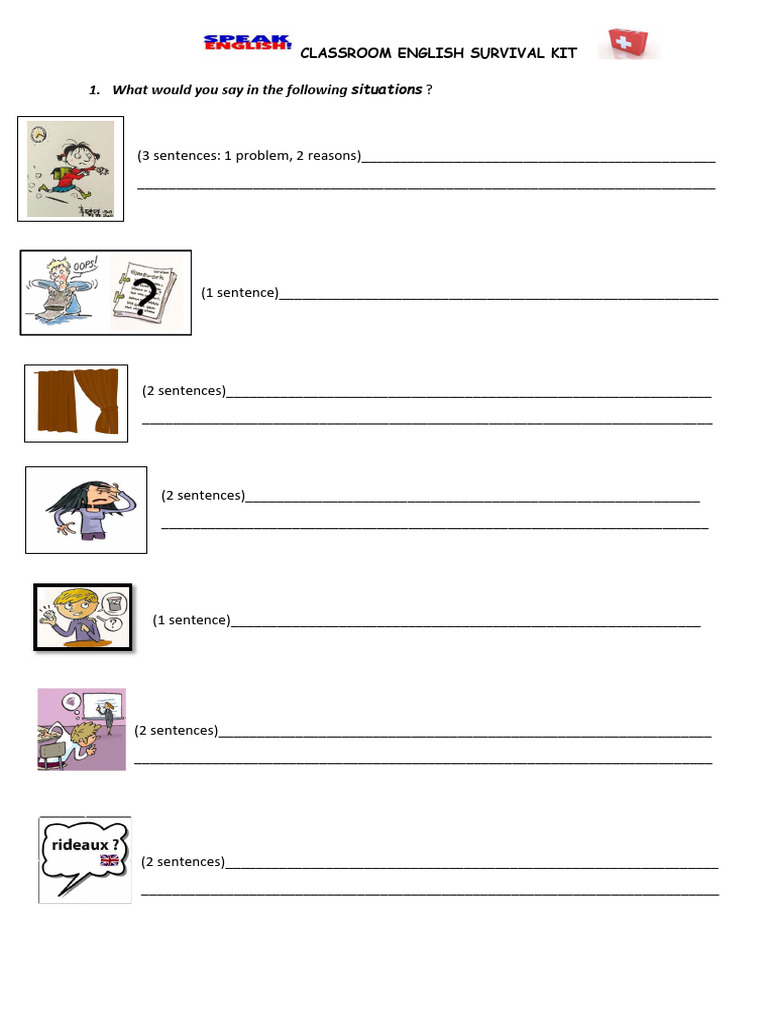 Classroom English Survival Kit Élève 2020 | PDF