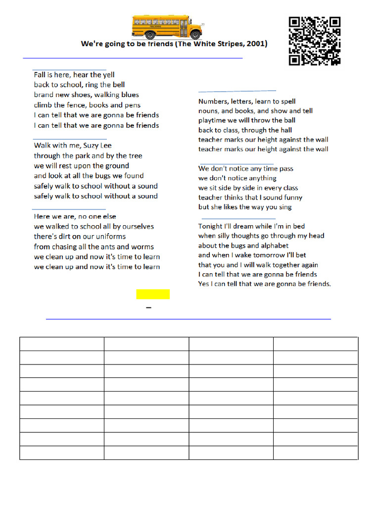 Back To School Song | PDF