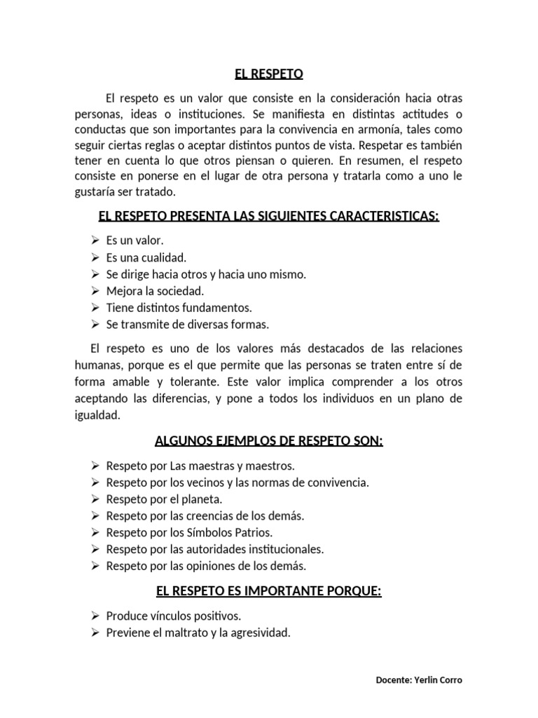 El Respeto | PDF
