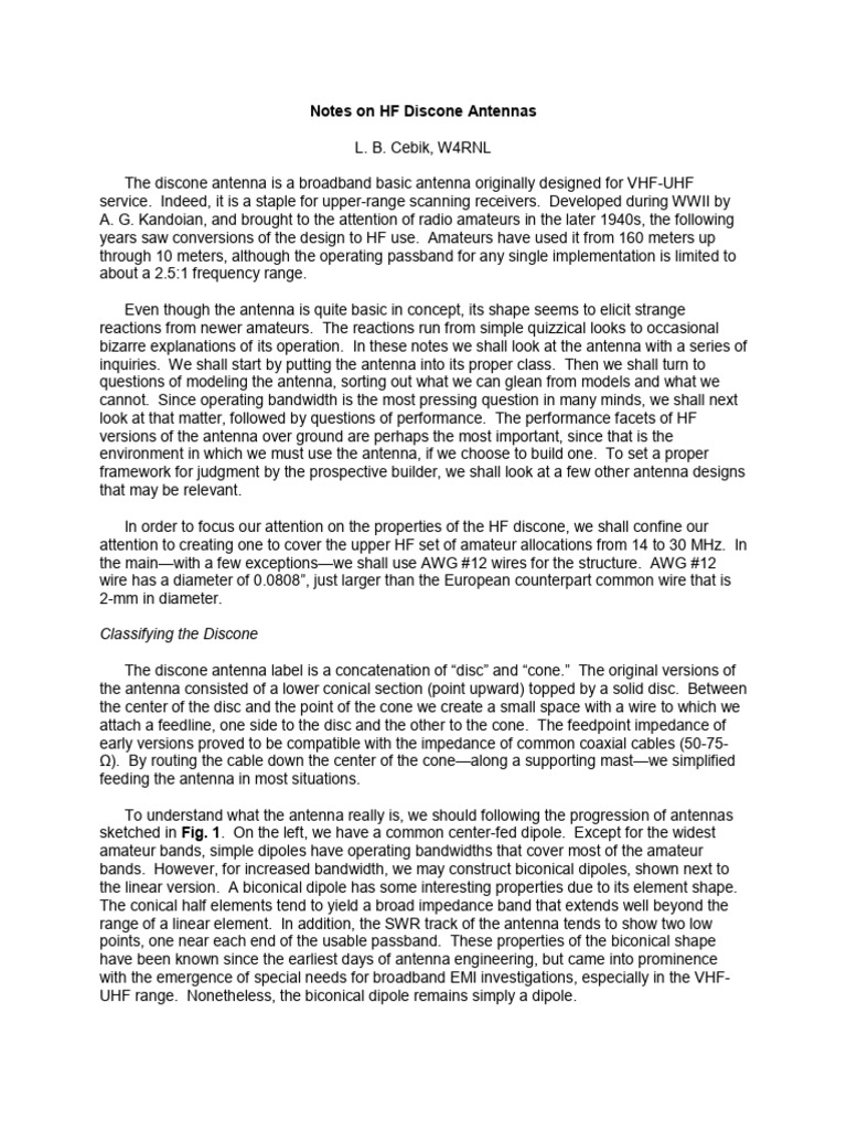 HF Discone Antenna Guide | PDF | Antenna (Radio) | High Frequency