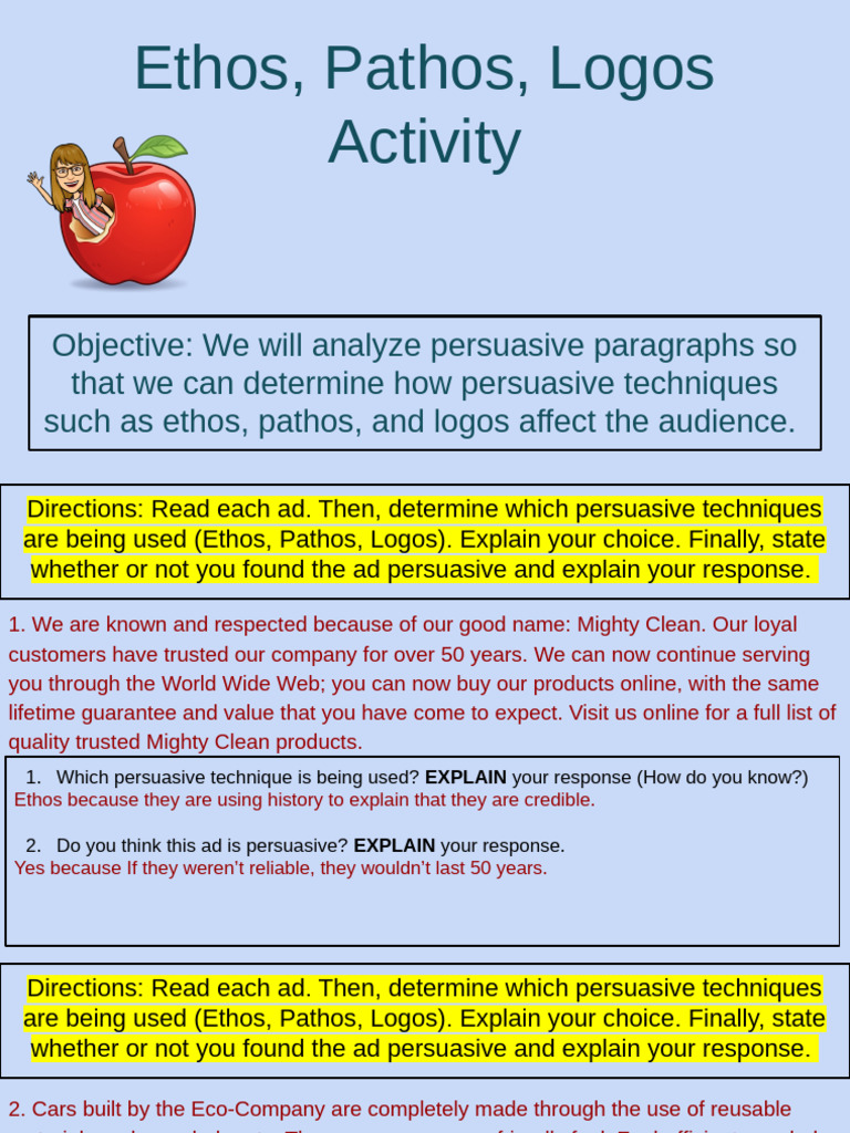 NAMIT GARG - Stapp's Ethos Pathos Logos Practice | PDF | Logos | Teachers