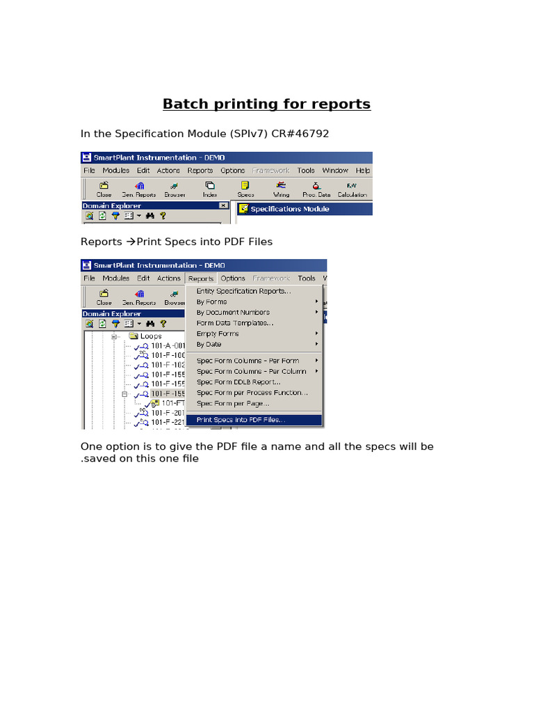 batch printing for reports | PDF