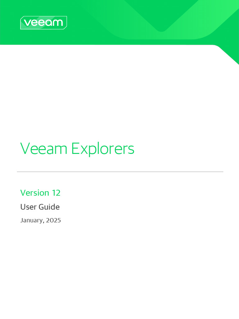 Veeam Backup 12 Explorers User Guide | PDF | Databases | Share Point