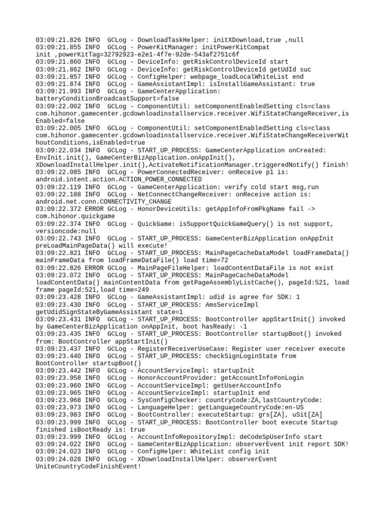 GameCenter Application Startup Log | PDF | Computer Engineering | Internet