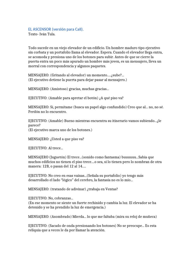 El Ascensor | PDF | Ansiedad | Las emociones