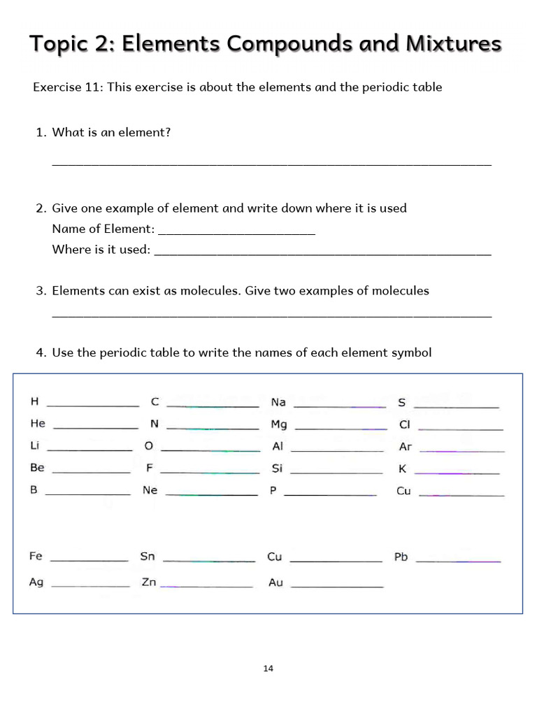 Elements, Compounds, and Mixtures Guide | PDF | Chemical Elements | Metals