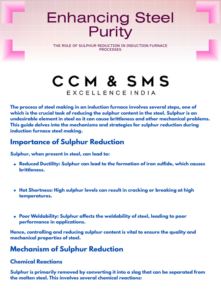 Sulphur Reduction in Induction Furnaces | PDF | Calcium | Sulfur