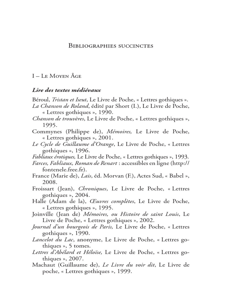 Bibliographies-Succinctes Alain Viala Litt Moy Age Et Rena Puf | PDF