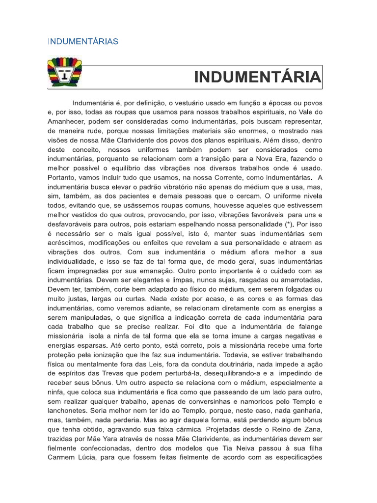 INDUMENTÁRIA | PDF