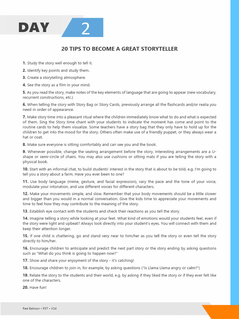 20 Tips To Be A Great Story Teller | PDF | Storytelling