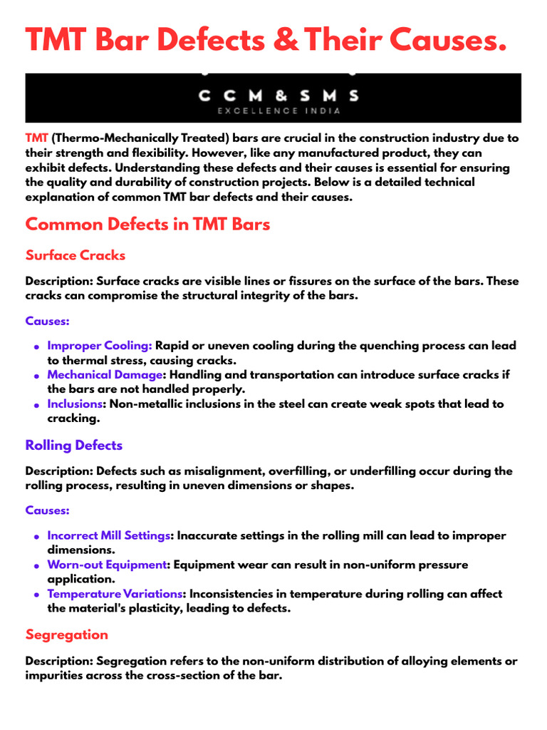 TMT Bar Defects: Causes & Solutions | PDF | Fracture | Secondary Sector ...