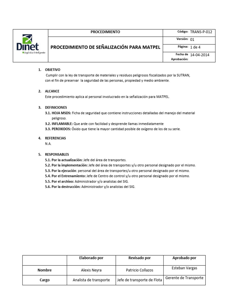 Señalización para Transporte MATPEL | PDF | Informática