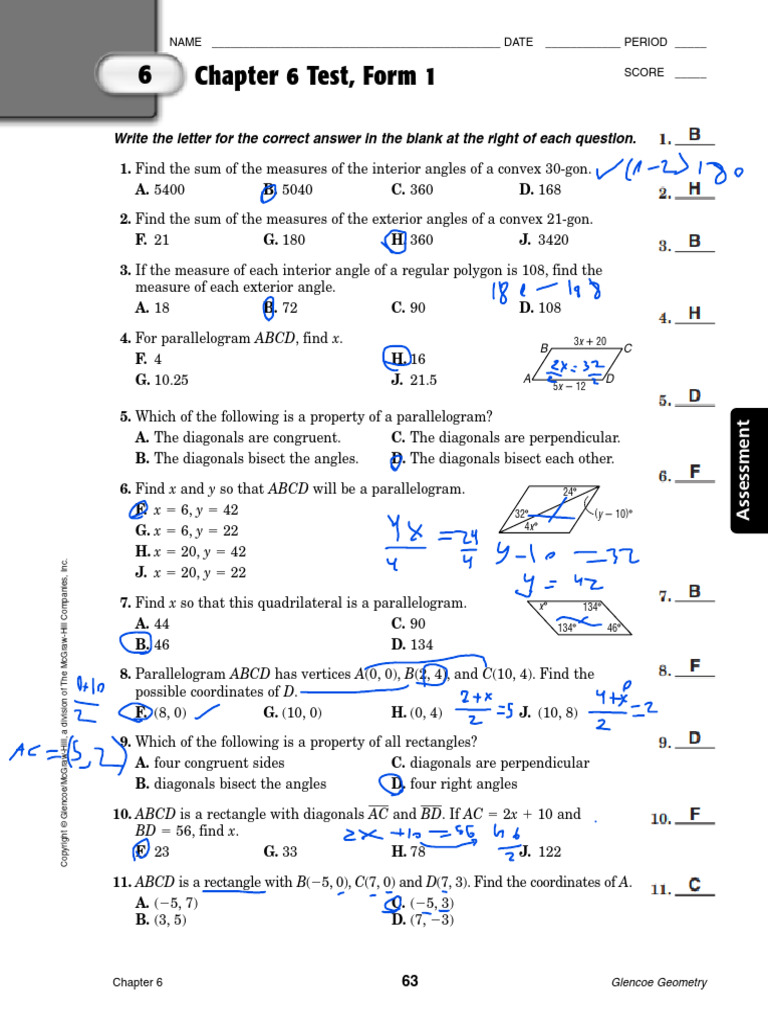 Chapter 6 All Forms (Answered) | PDF | Rectangle | Perpendicular